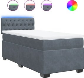 Box spring postel s matrací tmavě šedá 80 x 200 cm samet 3288469