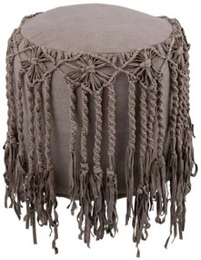 Bavlněný puf Macrame taupe - Ø 45*45cm