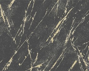 A.S. Creation Vliesová tapeta Casual Living Stone Black Gold Grey 10,05 x 0,53 m