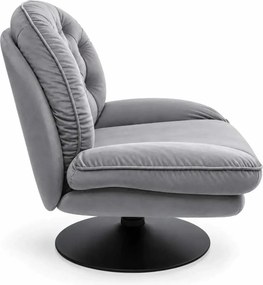 LuxuryForm DESIGN Otočné křeslo LUNA s podnožkou - šedé