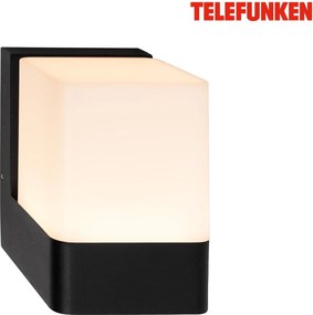 TF 322105TF TELEFUNKEN LED venkovní nástěnné svítidlo, ochrana proti stříkající vodě, kostka, teplá bílá, černá - BRILONER