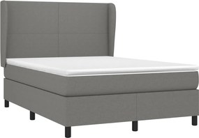 Box spring postel s matrací tmavě šedý 140 x 190 cm textil 3127798