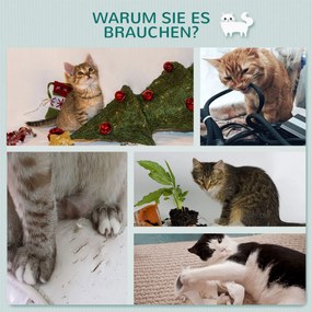 PawHut nástěnné škrabadlo pro kočky 66x28x137cm, nástěnné, ze dřeva, ve světle šedobéžové barvě, ideální pro milovníky koček | Aosom.de