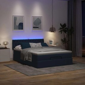 Osmanský rám postele s matrací modrá 140x200cm textil 3312401