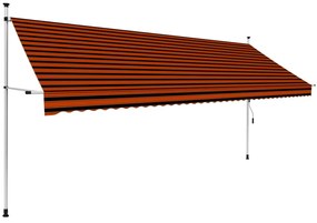 vidaXL Marketos Ručně zatahovací markýza 400 cm oranžovo-hnědá