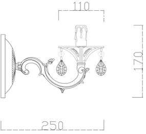 Brilagi - Nástěnná lampa CLASSIC 1xE14/60W/230V krémová/patina