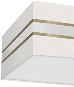 Stropní svítidlo Ultimo Square, 1x bílé/zlaté textilní stínítko, (bílé plexisklo), (50 cm)
