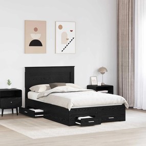 Rám postele se zásuvkou Černý dub 120 x 190 cm Kompozitní dřevo 3410335