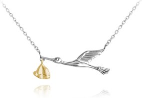 Stříbrno-zlatý náhrdelník MINET ČÁP s balíčkem JMAN0178GN45