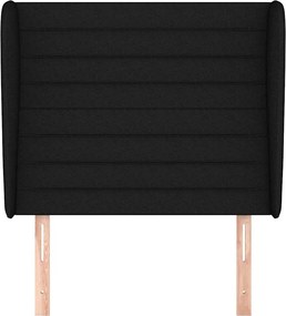 Čelo postele typu ušák černé 103x23x118/128 cm textil 3118088