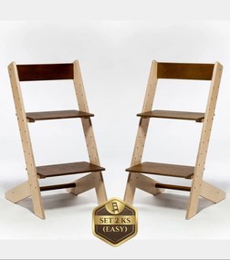 Lucas Wood Style - rostoucí židle EASY LINE zvýhodněný set 2 ks -  ořech + kaštan