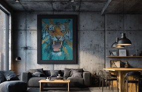 Divoká energie - obraz - Tygr v moderním uměleckém stylu 49 - 40 x 50 cm - 499 Kč