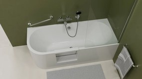 Polysan PORTAS R asymetrická vana s dvířky 170 x 75 x 60 cm pravá akrylát bílá 75541