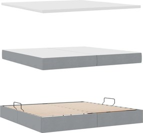 Postel s úložným prostorem a matrací Světle šedá 200 x 200 cm 3370593