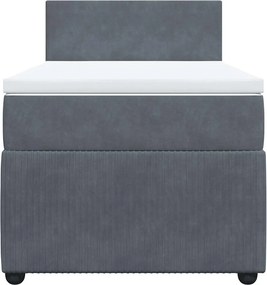 Box spring postel s matrací tmavě šedá 90x190 cm samet 3289909
