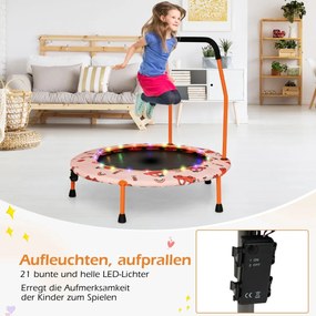 Costway Ø92 cm dětská trampolína mini trampolína s LED osvětlením – pomerančový