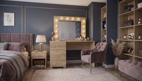 Ral Toaletní stolek se šuplíky a osvětlením GLAMOUR 2 Barva/ dekor: Černá