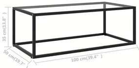 Konferenční stolek, kov, tvrzené sklo, černá, sklo čiré, NoBi AIRON
