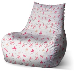 Sablio Sedací vak Bean Růžové dudlíky - 60 x 70 x 70 cm