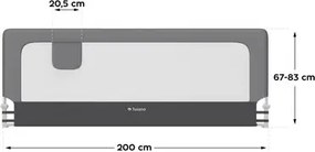 Tulano Cover 30 šedá Bezpečnostní zábrana k posteli 200 cm