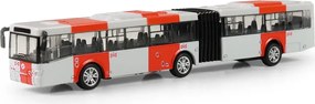 RAPPA Kovový kloubový autobus DPP - PID Praha červený, 18 cm