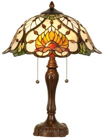 Stolní lampa Tiffany Yellow Garden - Ø 40*50 cm 2x E27