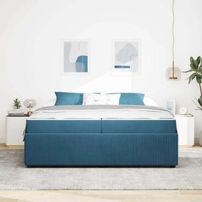 Rám postele Modrá 200 x 200 cm textil 3398442