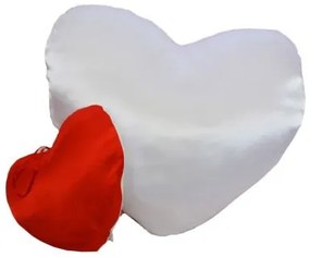 Saténový polštář srdce - červená zadní strana