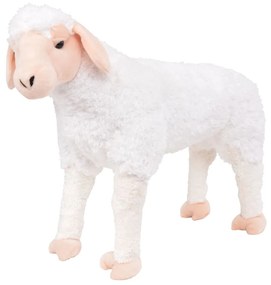 vidaXL Stojící plyšová hračka ovečka bílá XXL