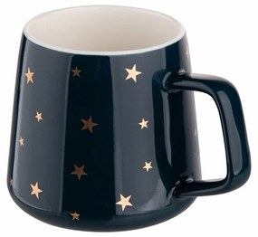 Altom Porcelánový hrnek Golden stars, 370 ml, navy blue