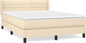 Box spring postel s matrací krémová 140x190 cm textil 3129790