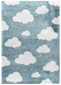 Yellow Tipi Modrý dětský koberec Clouds 120 x 170 cm