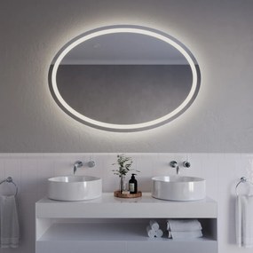Oválné zrcadlo do koupelny s LED osvětlením A33 100x71