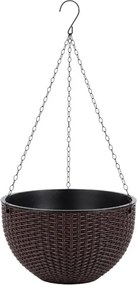 Flamenco Mystique Velký hnědý závěsný květináč Rattan Design 26 cm ROS10BR