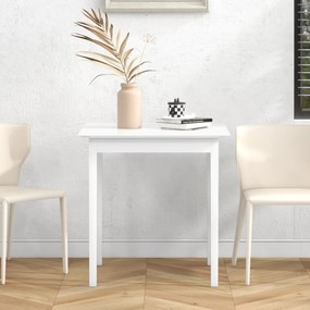 HOMCOM jídelní stůl kuchyňský stůl čtvercový pro 2 osoby ze dřeva, 75 x 75 x 76 cm, ideální do kuchyně a jídelny, bílý | Aosom.de