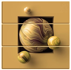Obraz na plátně - Mramorové barevné kuličky - čtverec 388FC (105x105 cm)