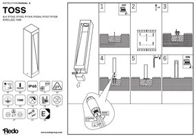 Světla a lustry REDO GROUP Redo Group TOSS 91007 betonová venkovní lampa 3000K IP65 výška 60 cm tmavě šedá