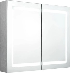 LED koupelnová skříňka se zrcadlem betonově šedá 80x12x68 cm 326511