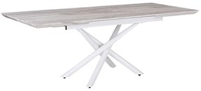Rozkládací jídelní stůl s mramorovým efektem 160/200x90 cm bílý MOIRA Beliani