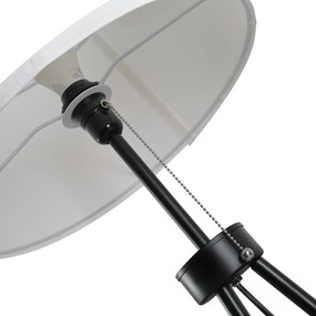 HOMCOM Stojací lampa Moderní stojací lampa E27, ocel a polyester, černobílá, 37x37x152cm, stylové osvětlení do obývacího pokoje a ložnice