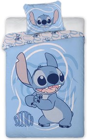 Bavlněné ložní povlečení Stitch modrý