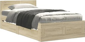 Rám postele s čelem dub sonoma 90 x 190 cm kompozitní dřevo 3295613