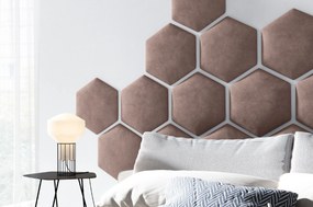 Eka Čalouněný panel Hexagon Trinity 40,5 cm x 35,3 cm - Světlá hnědá 2306