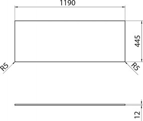Sapho Odetta deska 119 x 44 cm bílá DTR119-0101