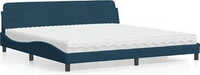 Postel s matrací Dover modrá 200 x 200 cm samet 3208475