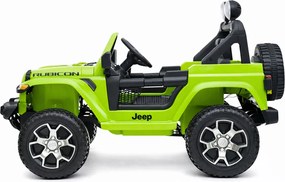 LEAN CARS Elektrické autíčko Jeep Rubicon 4x4, LED, MP3, zelené