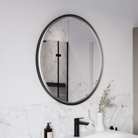 LED koupelnové zrcadlo BELDIVO kulaté - 80 cmS vyhříváním zrcadla - bezdotykový senzor