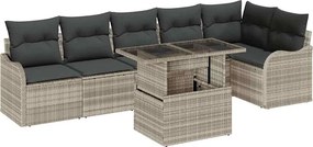 Set pohovek 7 ks Světle šedá Poly ratan 3348478