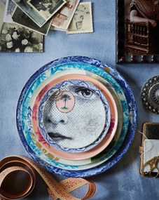 Pip Studio Heritage talíř Ø23cm, modro-bíly (Porelánový talíř s lodí)