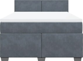 Box spring postel s matrací tmavě šedý 140 x 190 cm samet 3286301